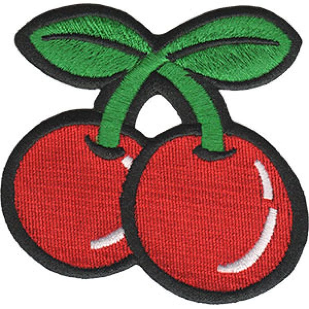 Cherries Embroidered Iron on Patch, Rockabilly Retro Applique - Etsy