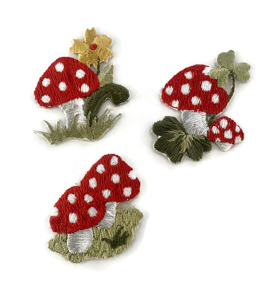 Mushroom Toadstool Patch / Iron on Applique Spotted Mushroom Patch Kids Patch Costume Supplies ...