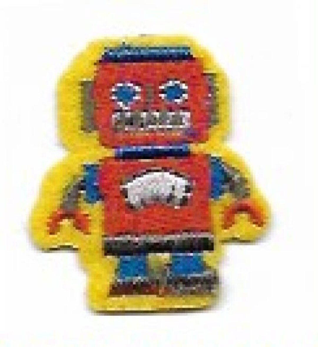 Mini Robot Embroidered Patch / Iron on Appliqué, Retro, Techno, Sci-fi ...