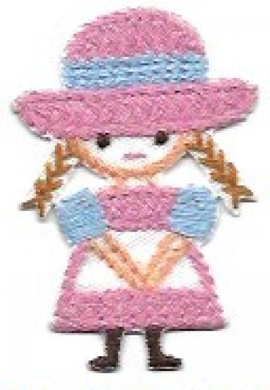 Little Girl Vintage Embroidered Patch, Iron on Applique, Cute, Perfect ...