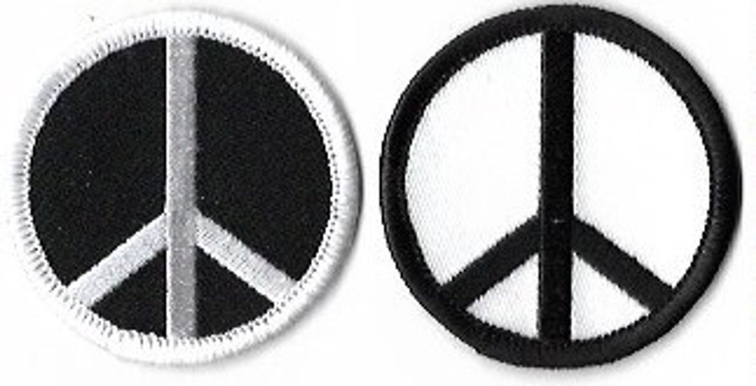 2" Peace Sign Embroidered Patch / Iron on Appliqué, International Peace ...
