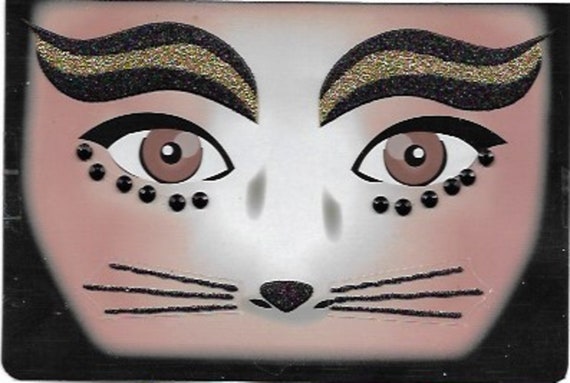 Kitty Cat Face Sticker Set Temporary Face Decorations Cat - Etsy