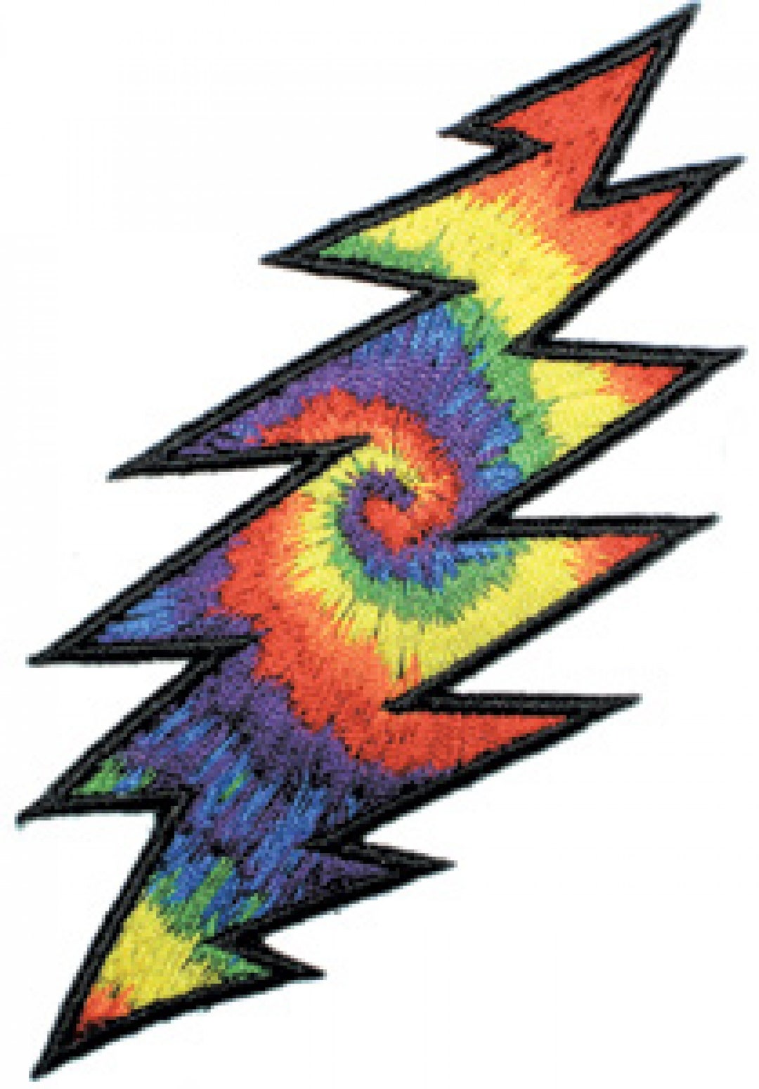 Grateful Dead Tie Dye Lightning Bolt Embroidered Patch Iron on Applique ...