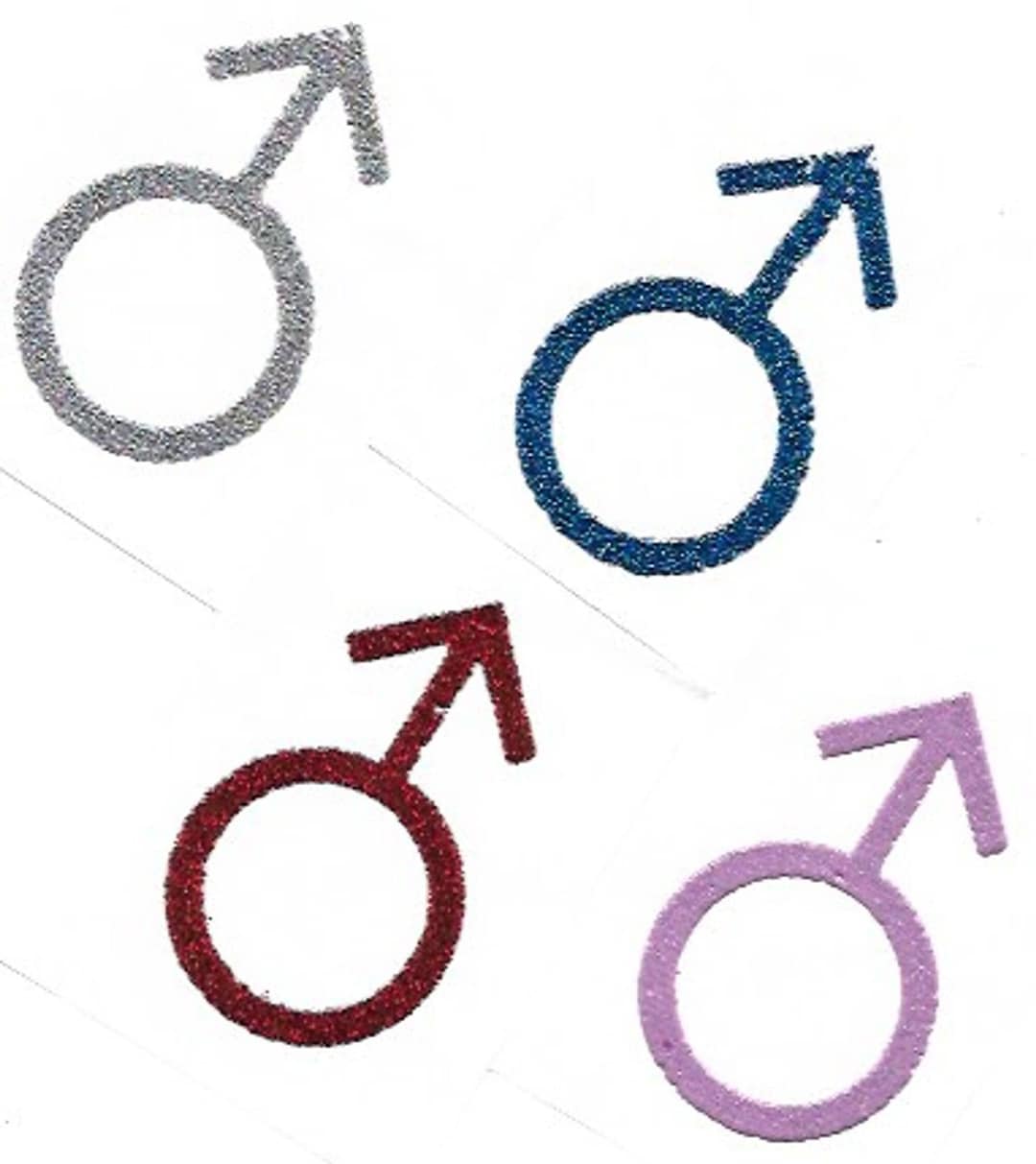 Vintage Iron on Transfers | Male Symbol Heat Transfer | Glitter Iron on ...