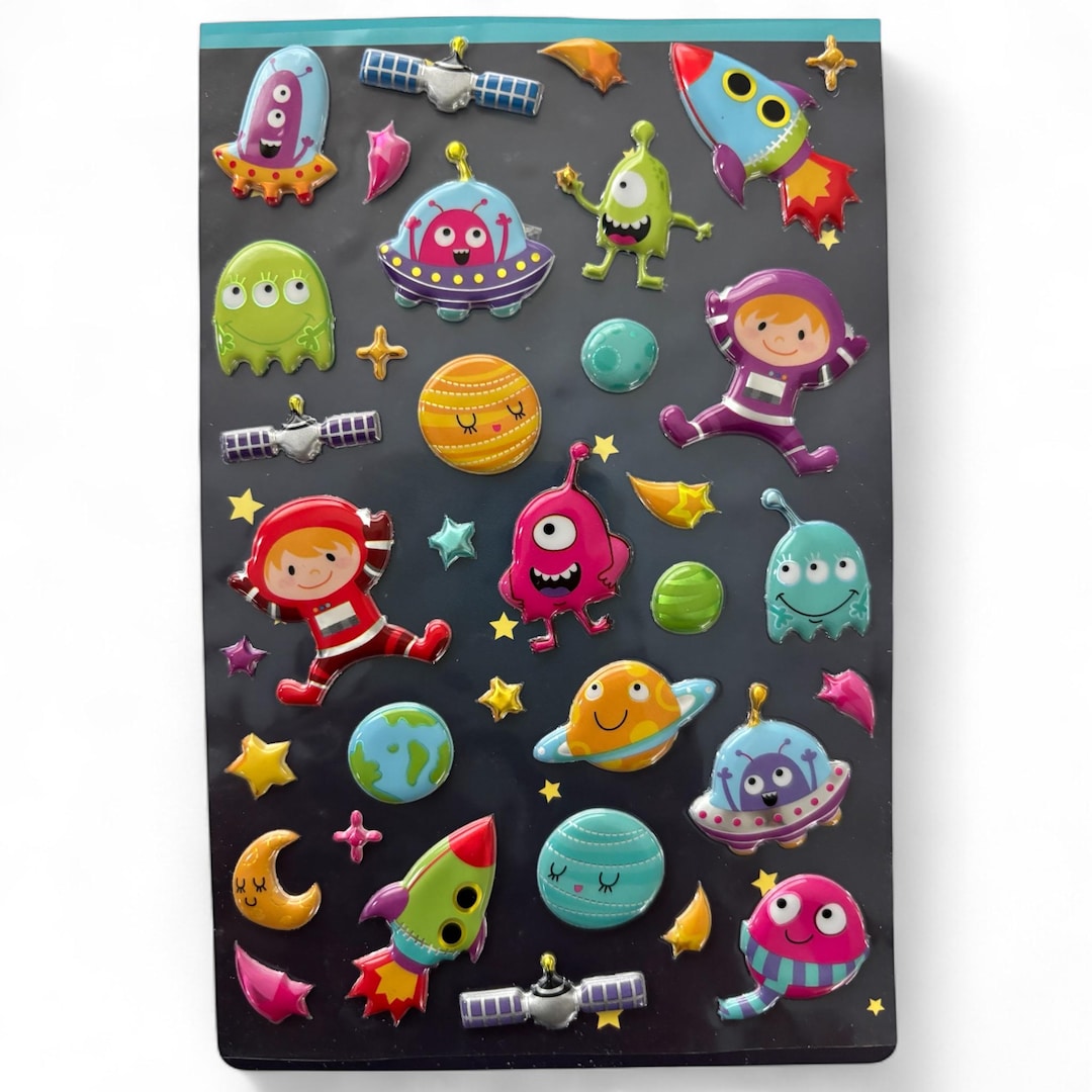 Colourful Galaxy Travel Puffy Sticker Set | 30 + Adorable Outer Space ...