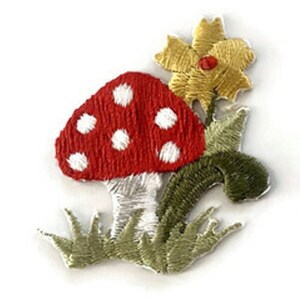 Mushroom Toadstool Patch / Iron on Applique Spotted Mushroom Patch Kids Patch Costume Supplies ...