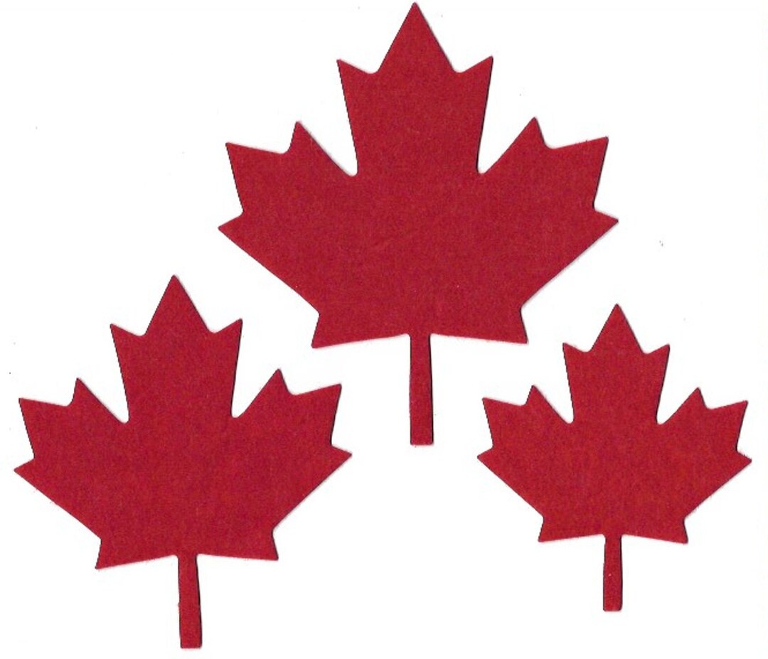 Canada Maple Leaf Sticker Set / 3 Felt Maple Leaf Stickers in Assorted ...