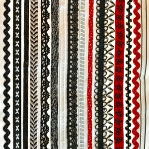 16 Yards Adhesive Ribbon | 16 Assorted Styles | 1 Yard of Each Trim ...