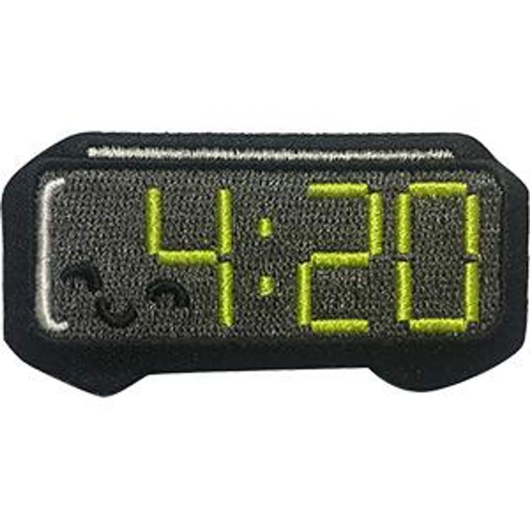 420 Alarm Clock Embroidered Patch | Iron on Applique | Cannabis, Weed ...