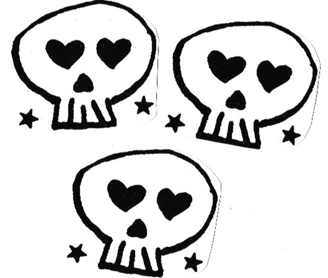 Skull and Stars Sticker Set | Vintage Art Stickers - Set of 3 | Punk ...
