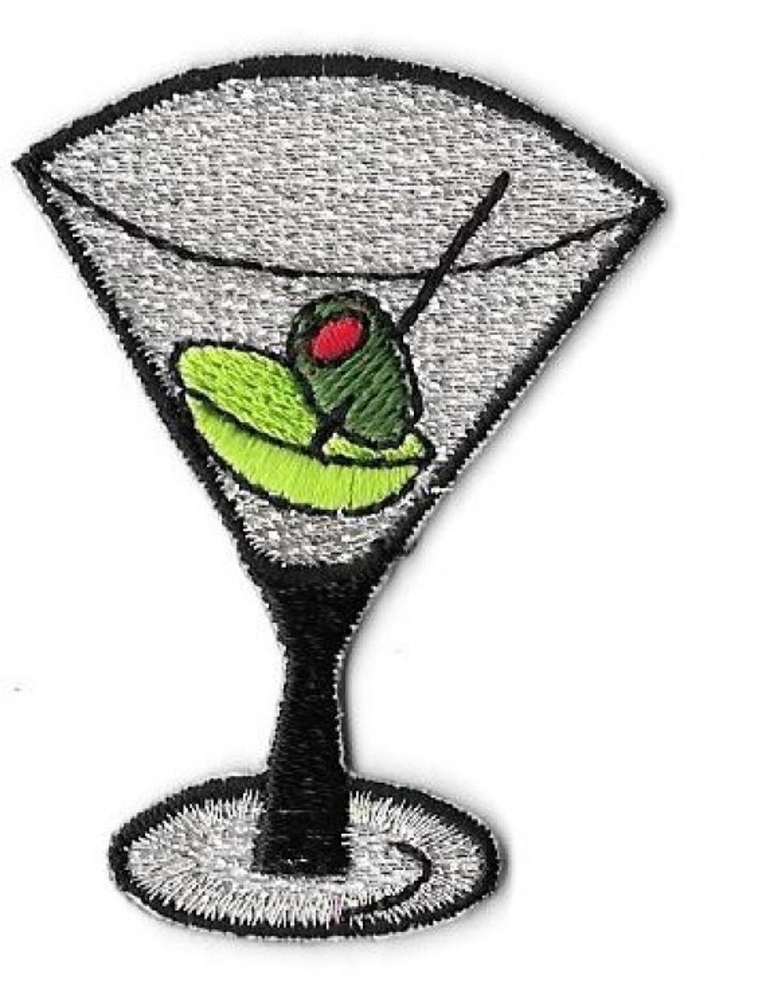 Martini Embroidered Patch Iron on / Iron on Applique, Cocktail Time - Etsy