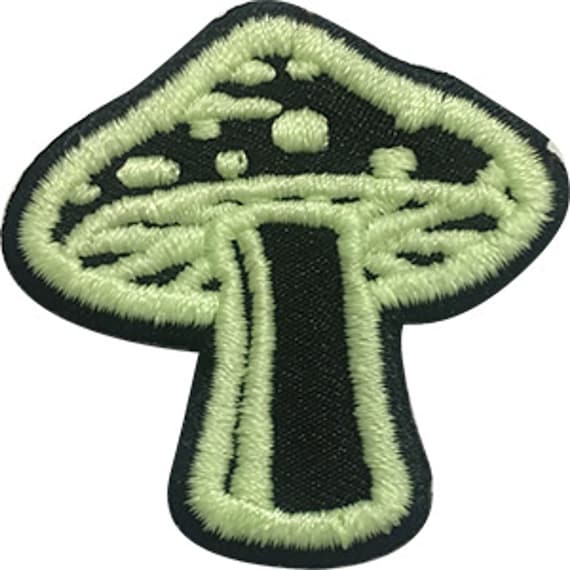 Glow in the Dark Mushroom Toadstool Patch / Iron On Applique | Etsy