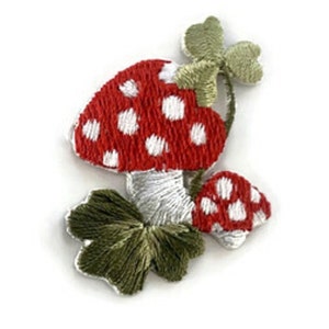 Mushroom Toadstool Patch / Iron on Applique Spotted Mushroom Patch Kids Patch Costume Supplies ...