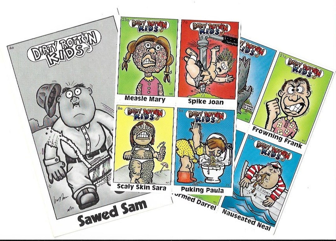 Dirty Rotten Kids Vintage Sticker Pack, Contains 8 Stickers and Mini ...