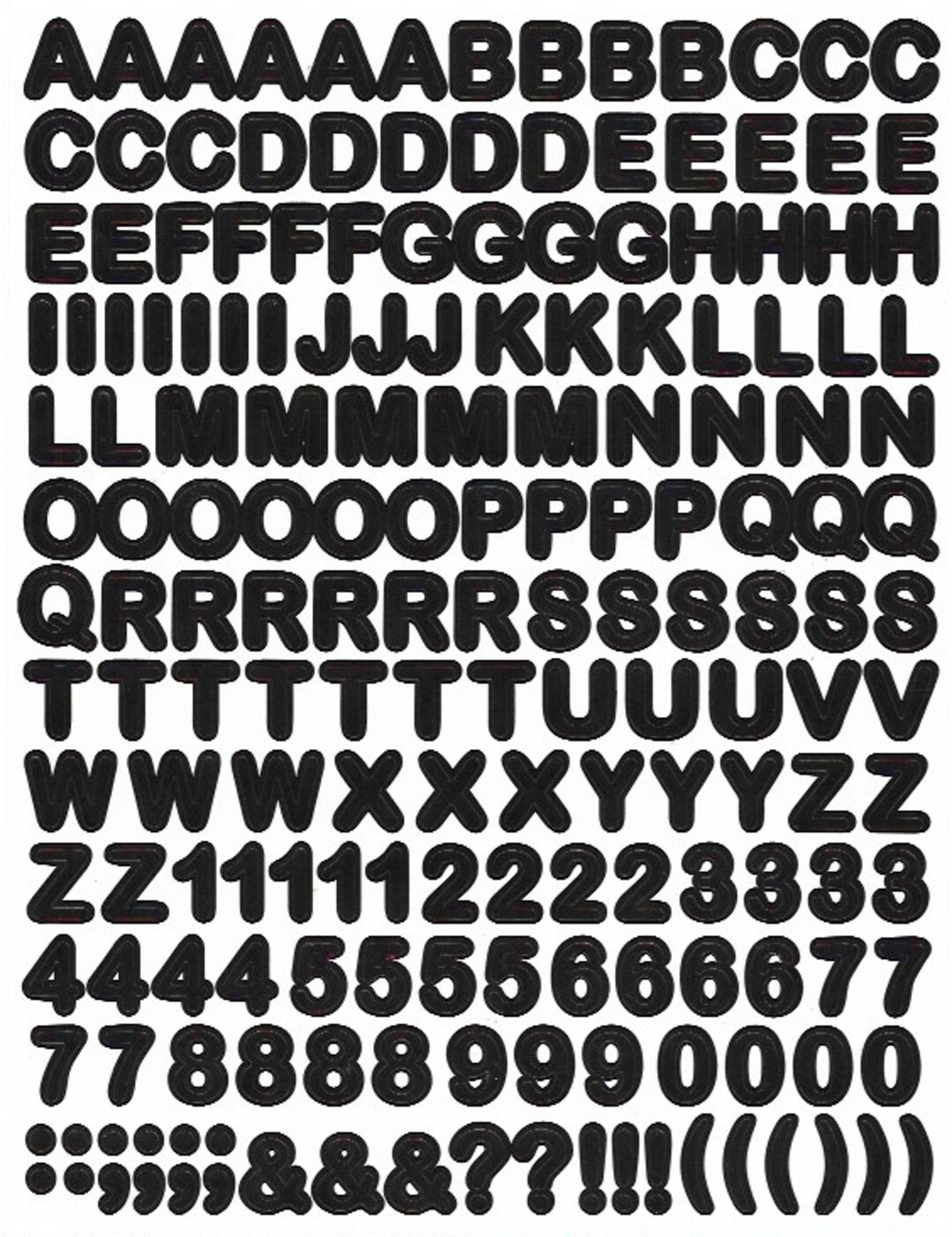 Alphabet/number/punctuation Sticker Set | Black Basic Font Stickers ...