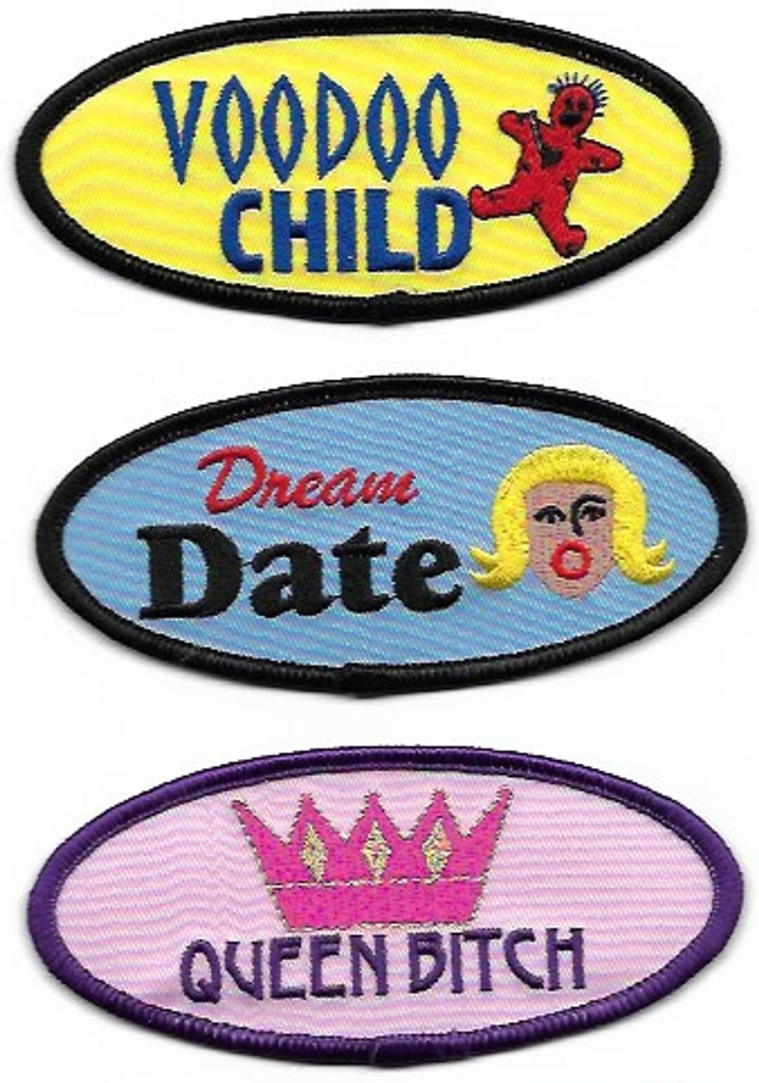 Assorted Embroidered Name Tag Patches | Iron on Badge | Funny Patch ...