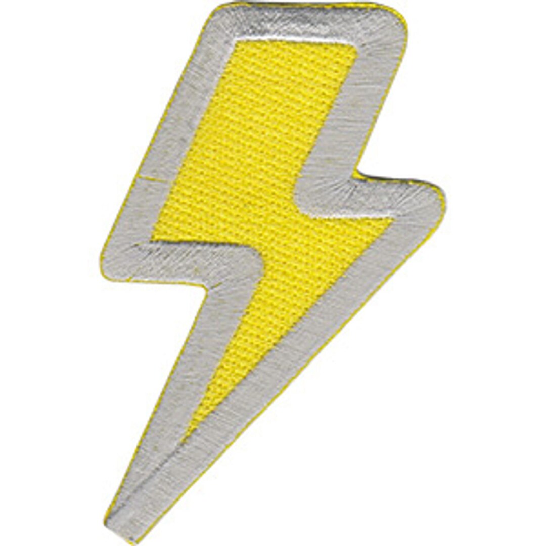 Lightning Bolt Embroidered Patch / Iron on Applique, Rock & Roll, Glam ...