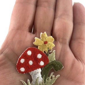 Mushroom Toadstool Patch / Iron on Applique Spotted Mushroom Patch Kids Patch Costume Supplies ...