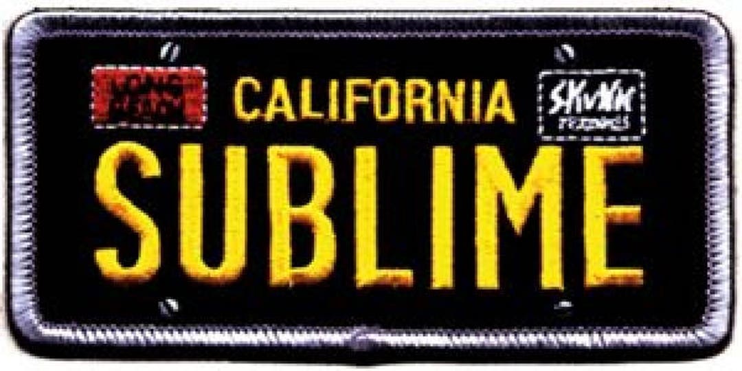 Sublime License Plate Embroidered Patch / Iron on Applique, Officially ...
