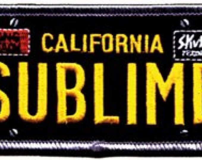 Sublime License Plate Embroidered Patch / Iron on Applique, Officially ...