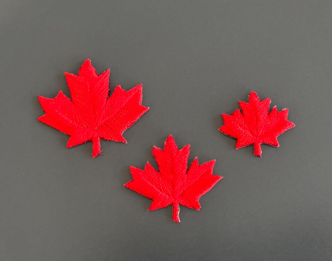 Canada Maple Leaf Embroidered Patch / Iron on Applique | Canadian Flag ...