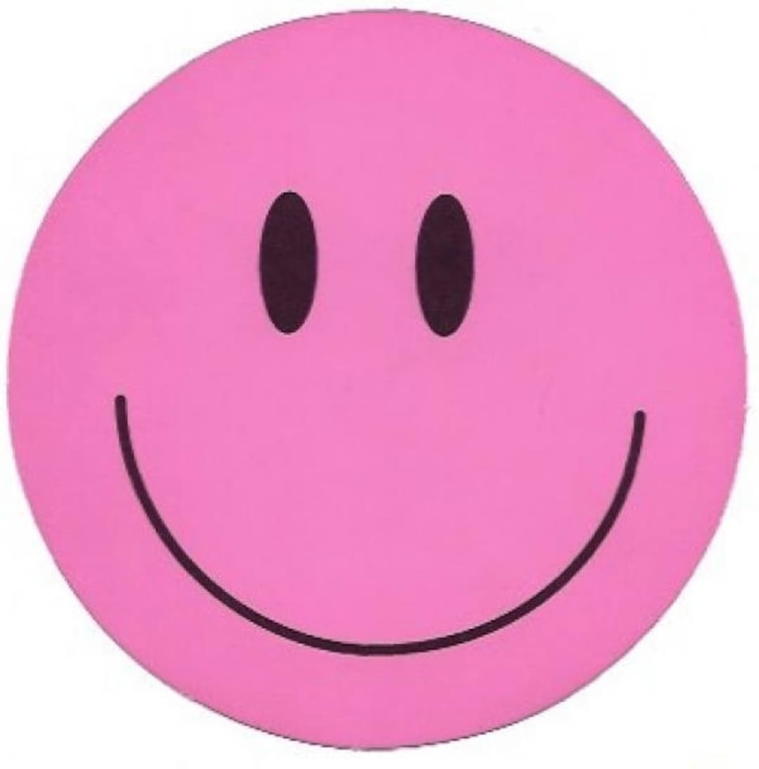 Pink Happy Face Sticker, Smiley Face, Sixties, Retro, Hippie - Etsy