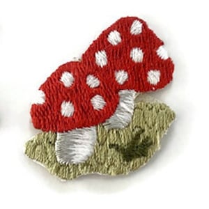 Mushroom Toadstool Patch / Iron on Applique Spotted Mushroom Patch Kids Patch Costume Supplies ...