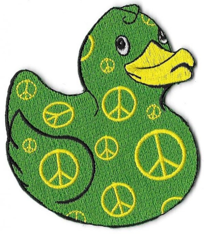 Peace Sign Duckie Rubber Duck Embroidered Patch / Iron On | Etsy