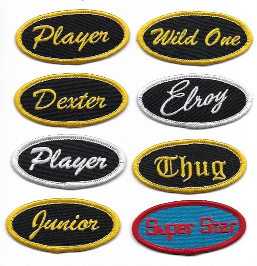 Embroidered Name Tag Patches | Assorted Styles | Iron on Badge ...
