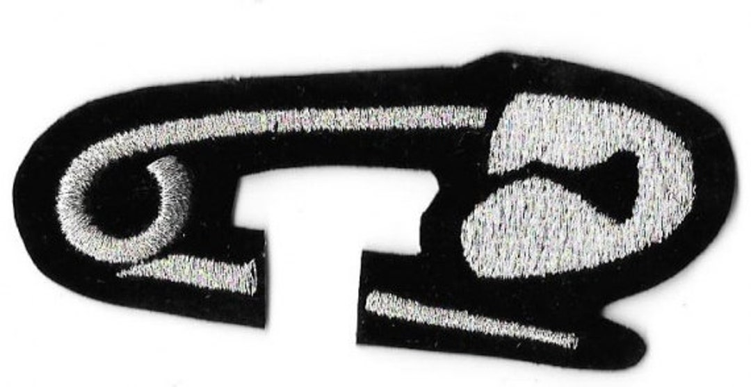 Safety Pin Embroidered Patch / Iron-on Applique, Art by Chuck Wagon ...
