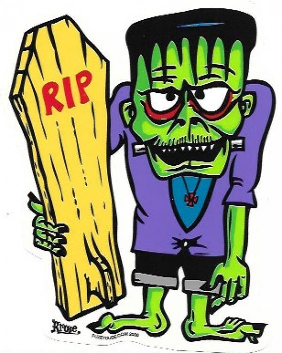 Art Sticker Artist Kruse Monster Surfing Time Die Cut - Etsy