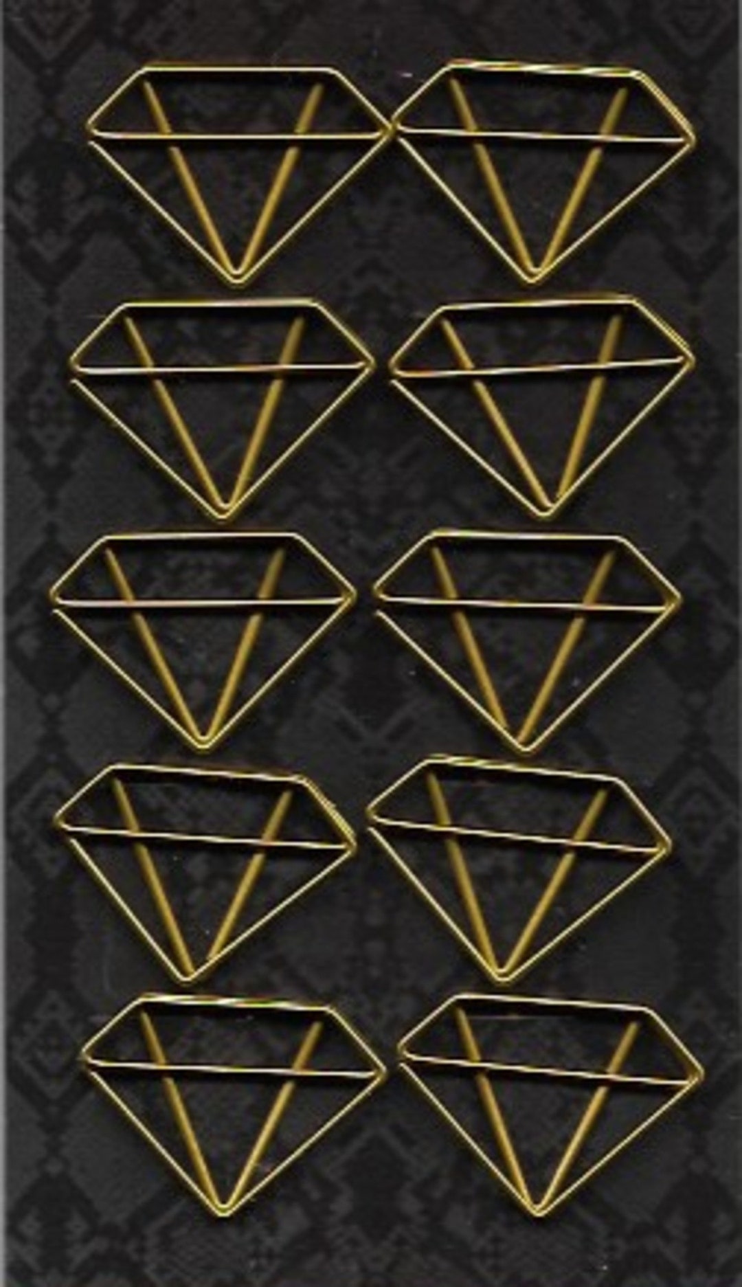 Diamond Paper Clips | Gold Metal Diamond Shaped Paper Clips | Set of 10 ...