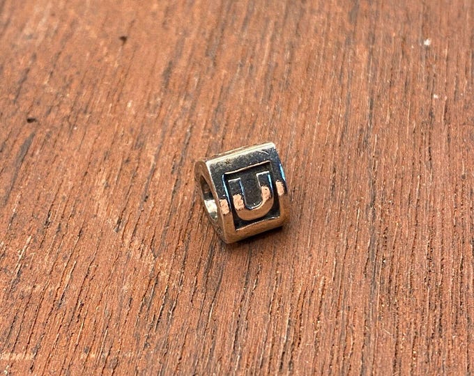 Authentic Pandora Alphabet Block Letters X or O Charms SS Oxidized ...