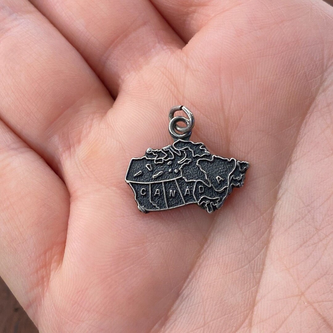 Vintage 925 Sterling Silver Bmco Map of Canada Provinces Pendant ...