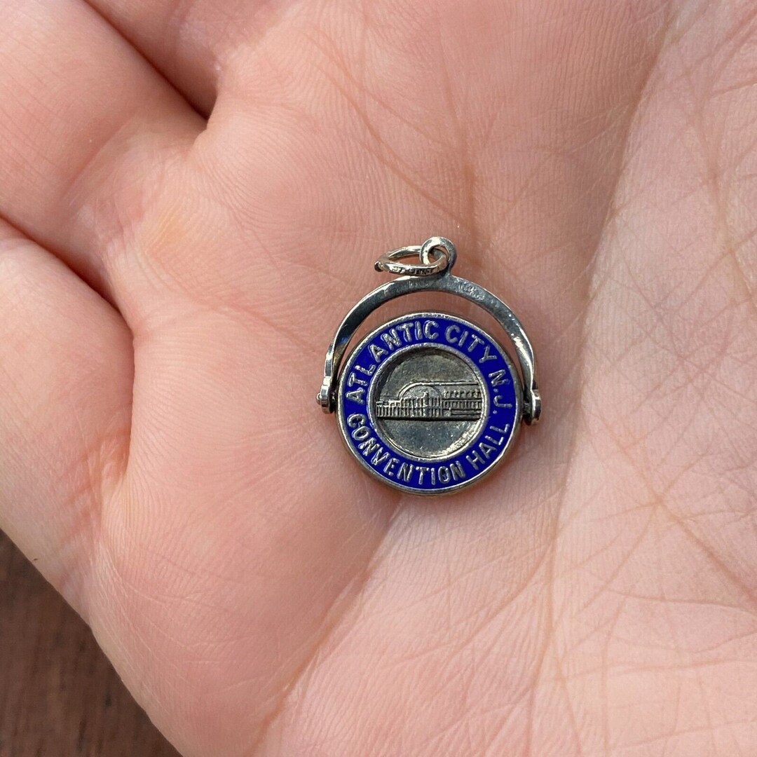 Vintage 925 Sterling Silver Enamel atlantic City NJ Convention Hall ...