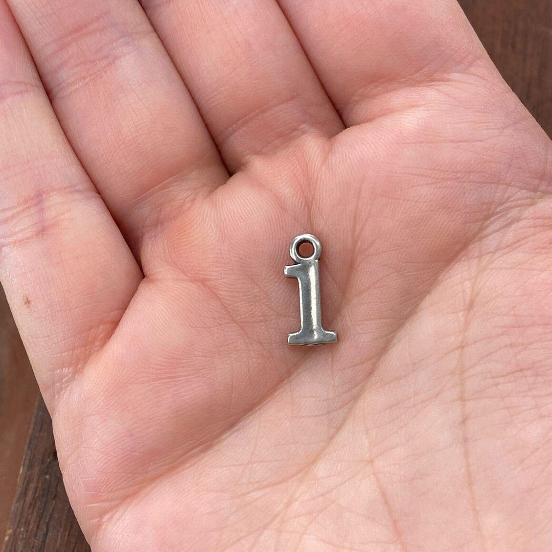Vintage SJC 925 Sterling Silver 1 Number Numerical Pendant Bracelet ...