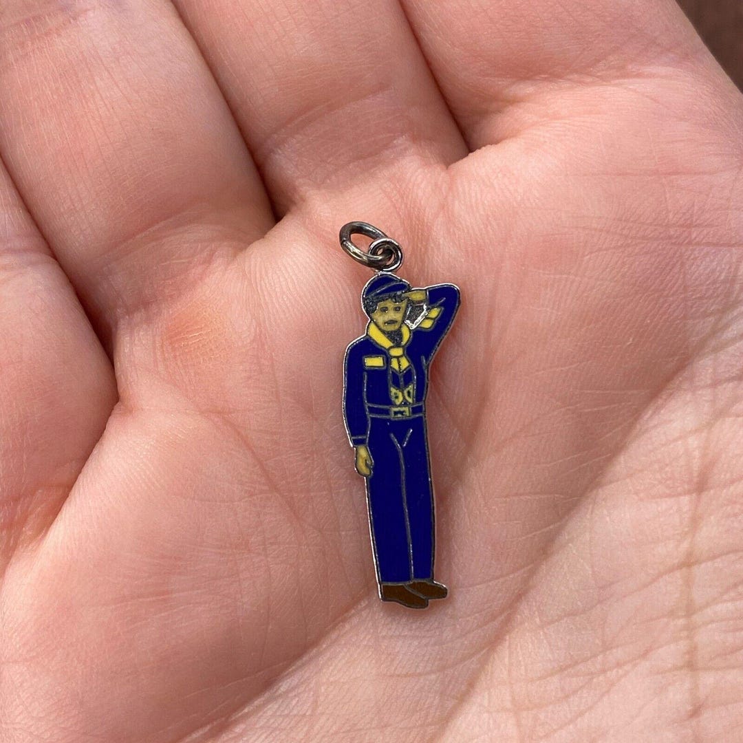 Vintage Griffith 925 Sterling Silver Enamel Cub Scout Boy Pendant ...