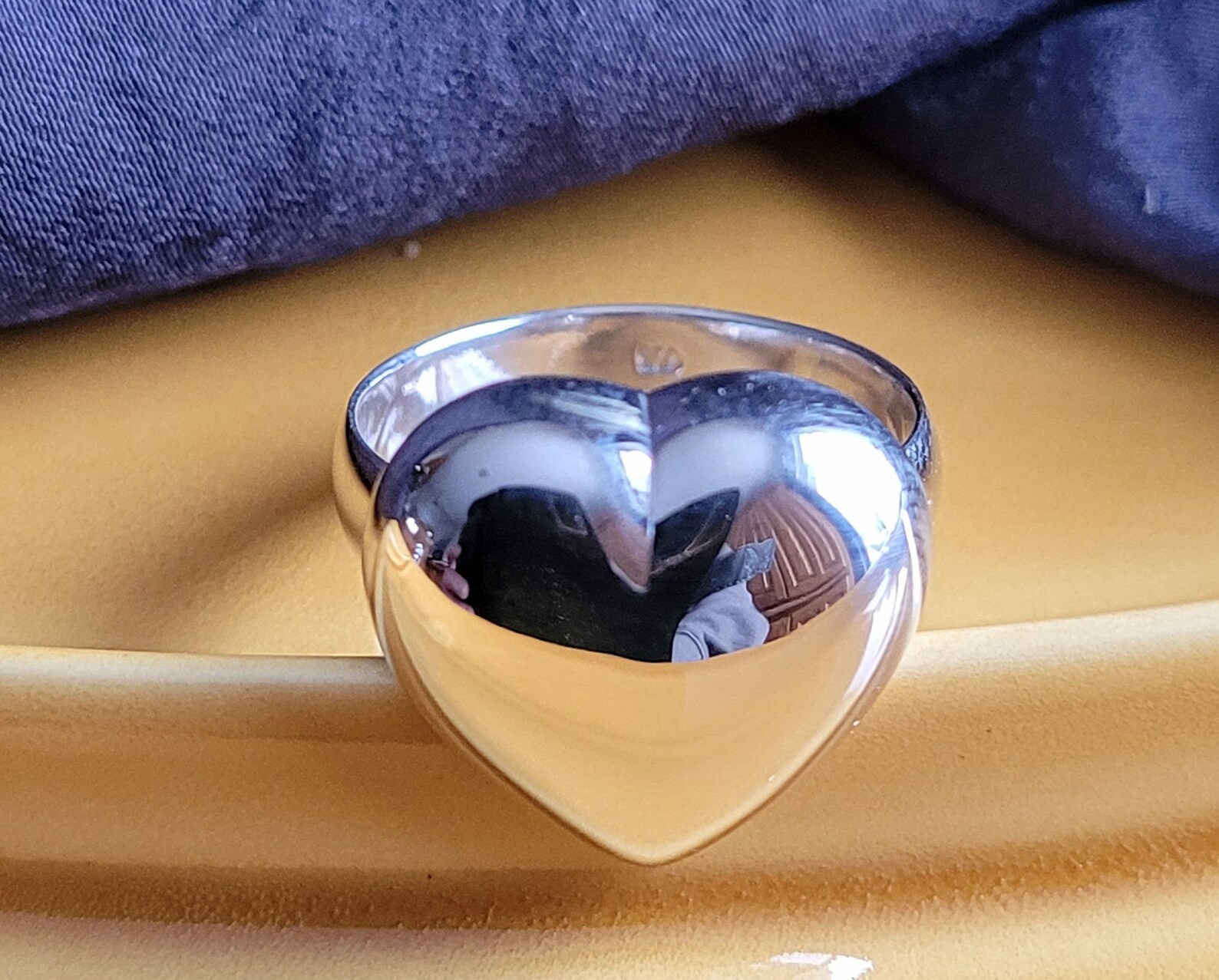 Sterling Silver Puffed Heart Ring - Etsy