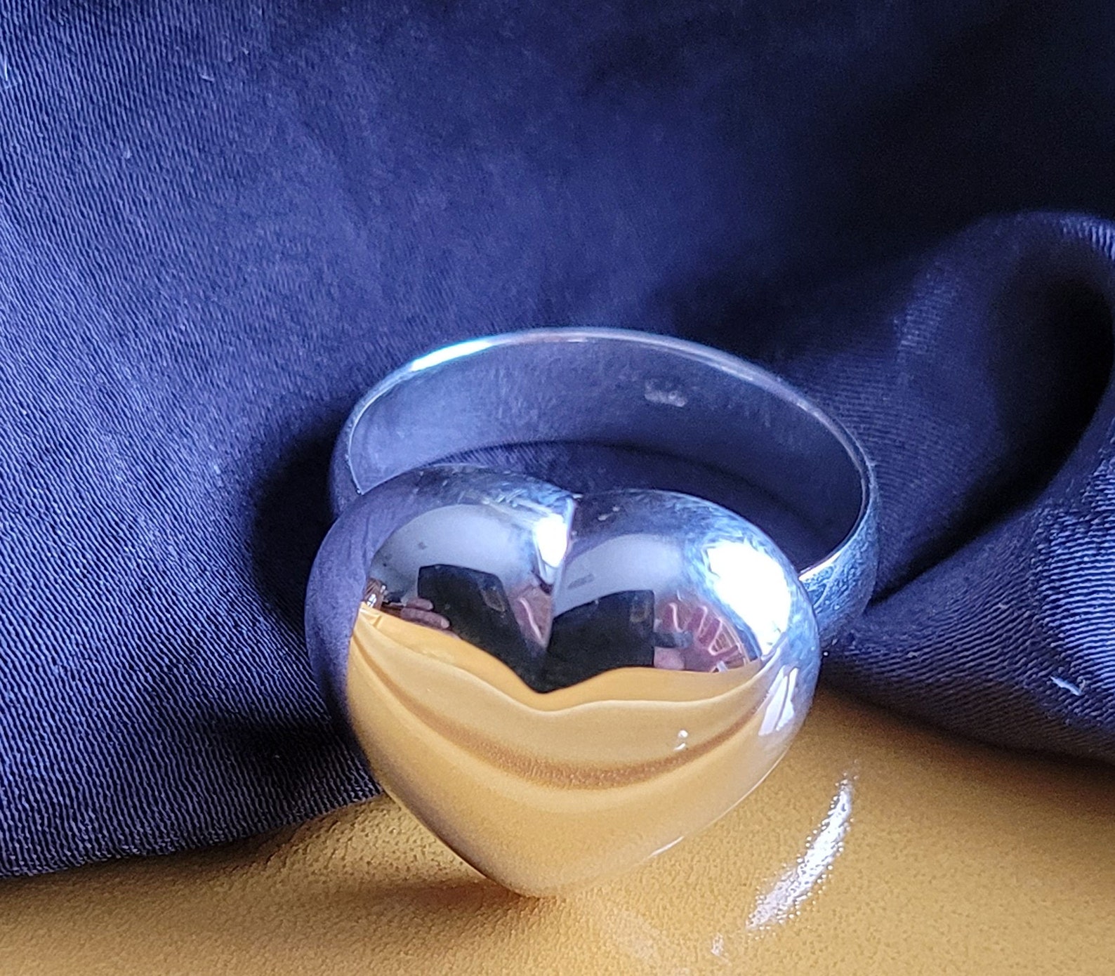 Sterling Silver Puffed Heart Ring - Etsy