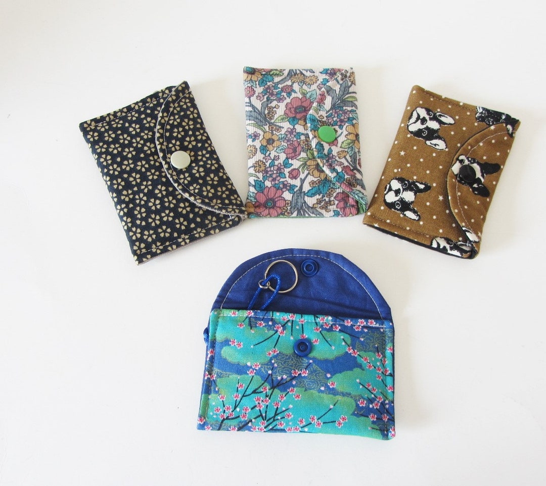 Small Key Ring Pouch, Mini Cotton Purse, Choose Your Fabric, Key Holder ...