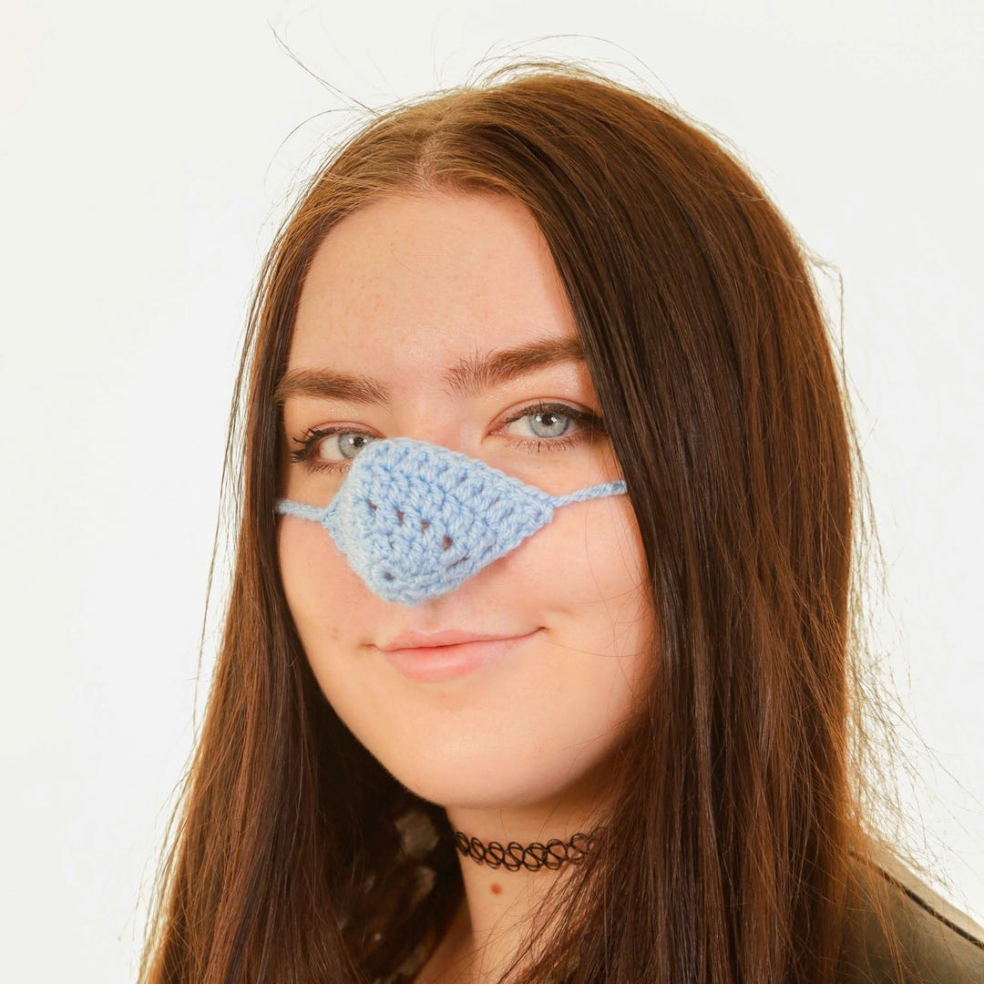Sky Blue Wool Nose Warmer, Nosewarmer, Nose Cosy, Secret Santa ...