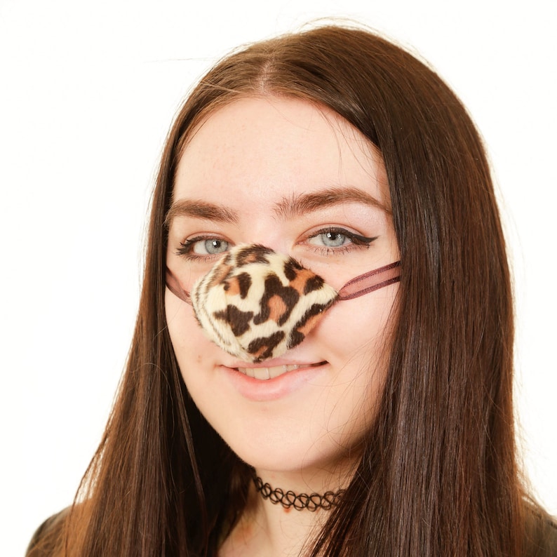 Snow Leopard Faux Fur Nose Warmer, Nose Cosy, Secret Santa, Stocking ...