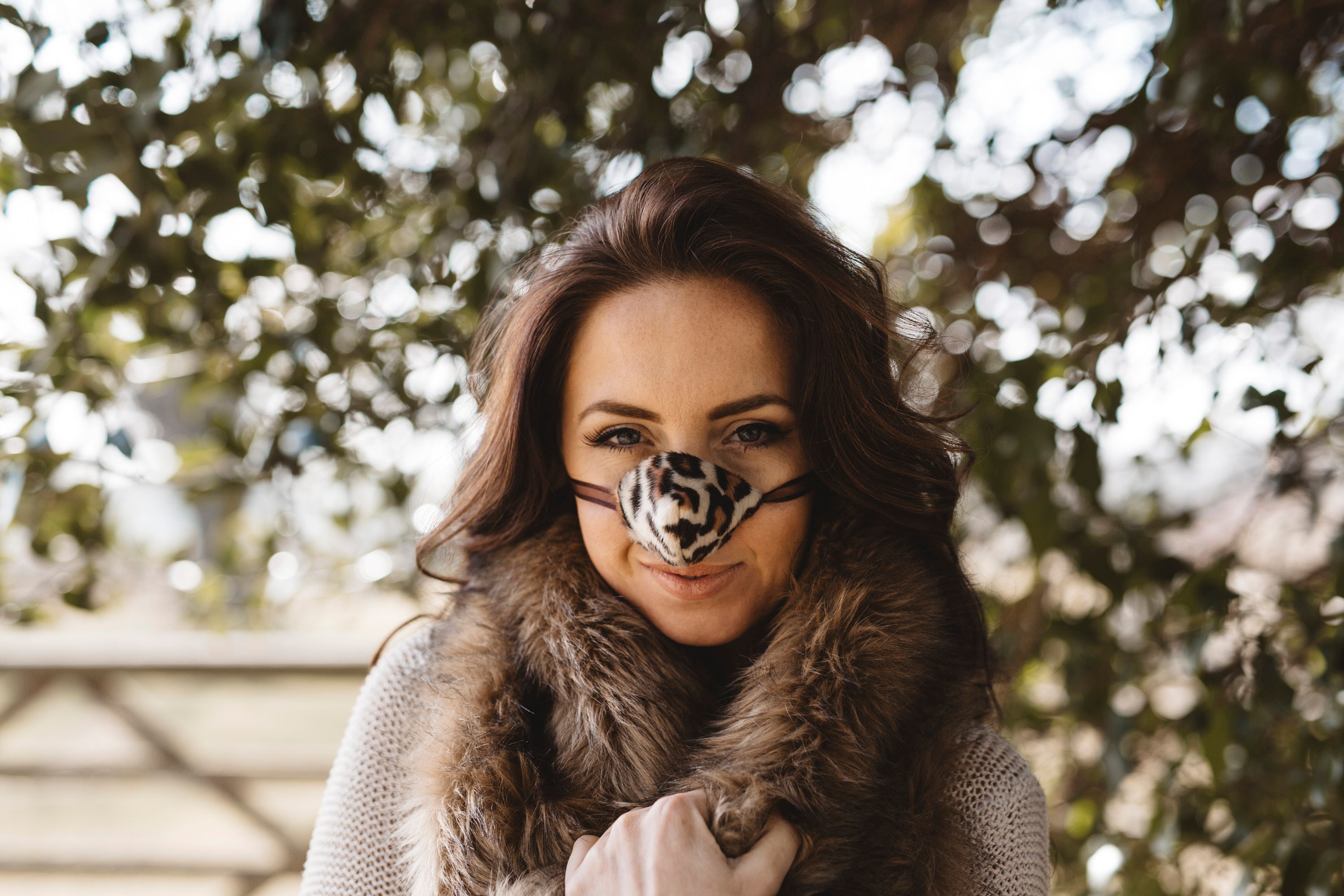 Snow Leopard Faux Fur Nose Warmer, Nose Cosy, Secret Santa, Stocking ...