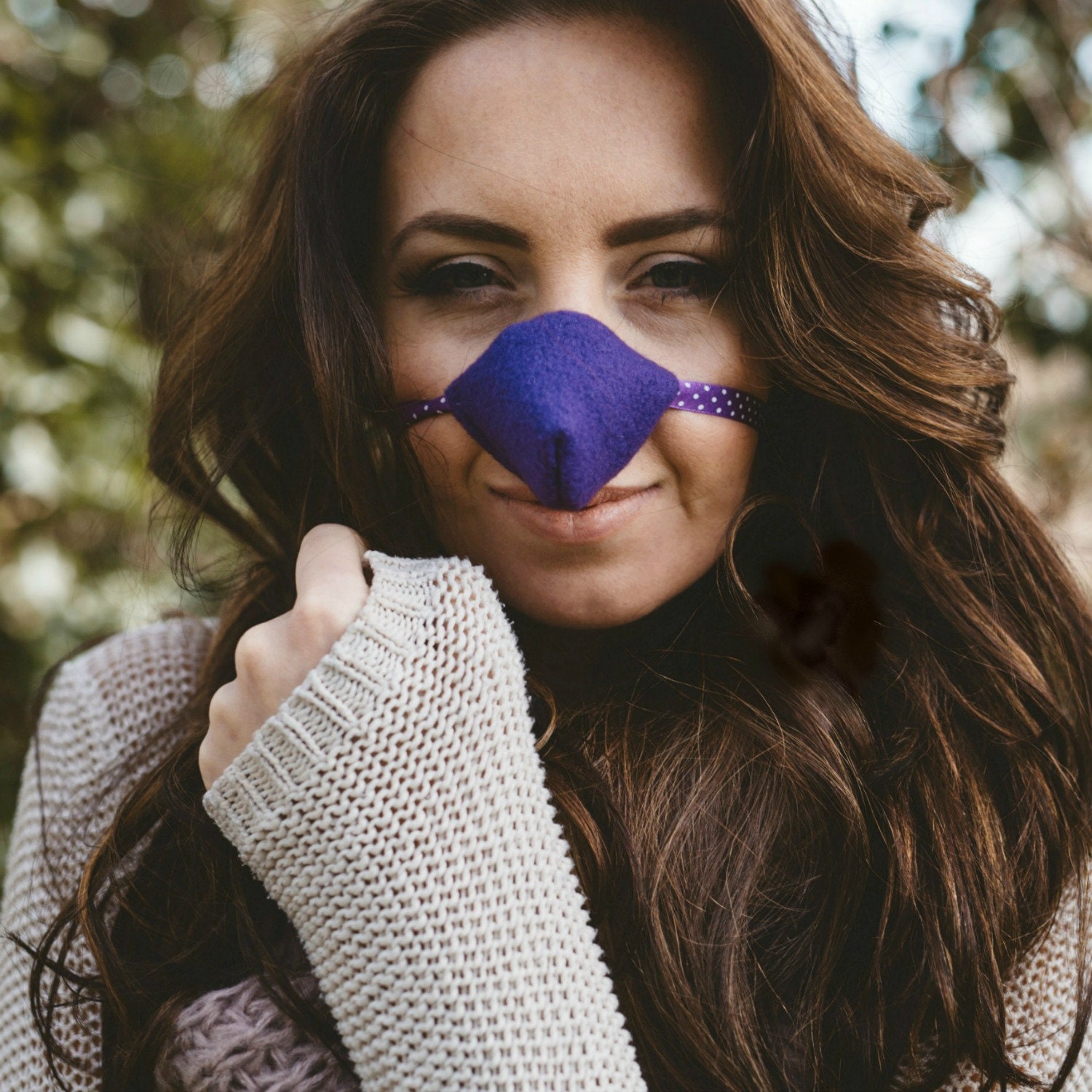 Purple Fleece Nose Warmer, Nose Cozy, Gag Gift, Secret Santa, Stocking ...