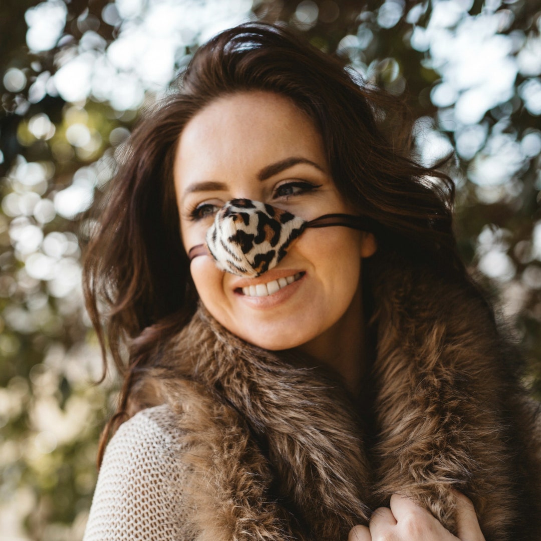 Snow Leopard Faux Fur Nose Warmer, Nose Cosy, Secret Santa, Stocking ...