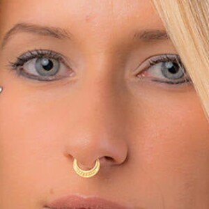 Dainty Small Septum Ring Thin Septum Ring 14k Solid Gold - Etsy