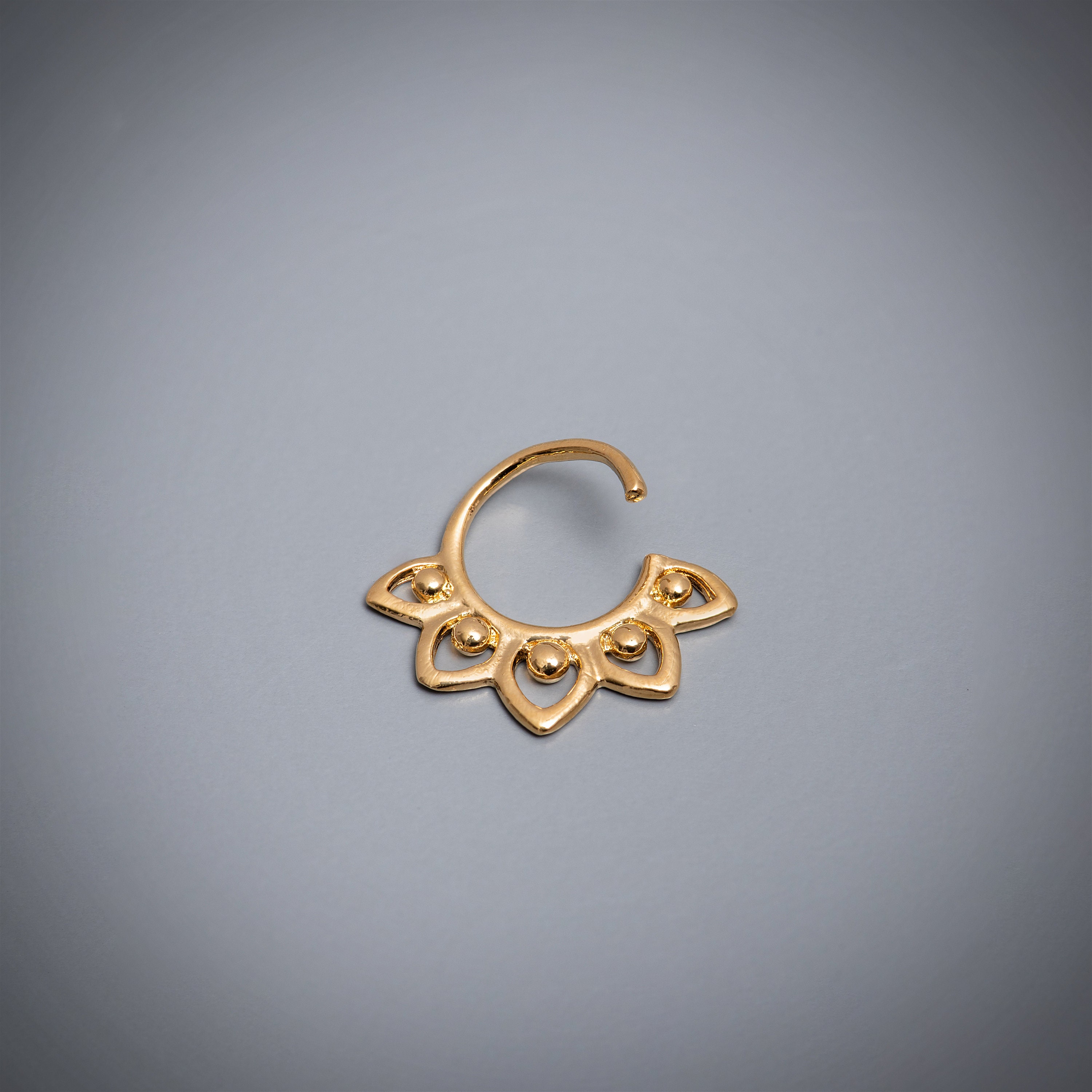 Lotus Flower Septum Ring 14K Gold Septum Ring 16G/18G/20G | Etsy