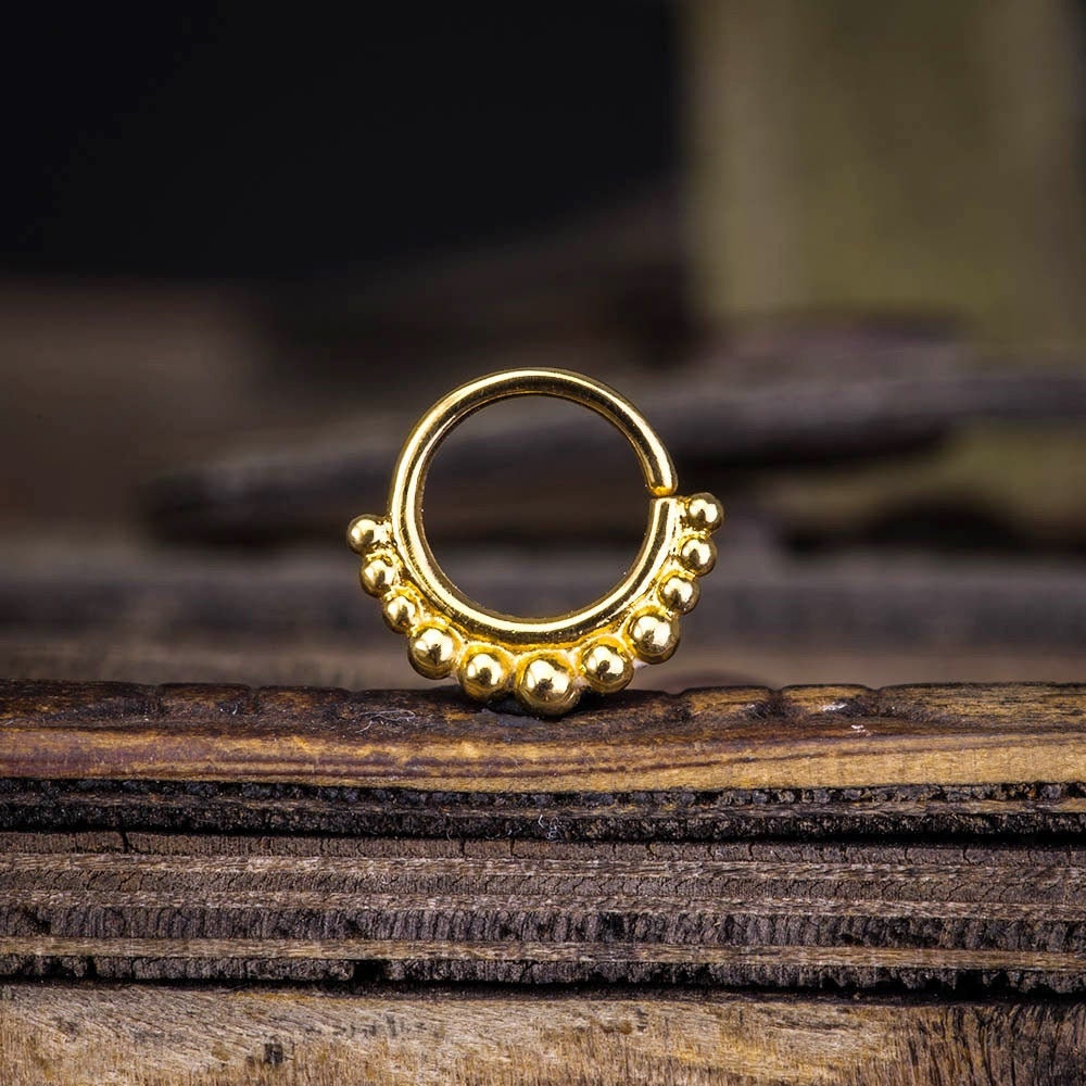 Real Septum Ring Gold Septum Hoop Tribal Septum Jewelry | Etsy