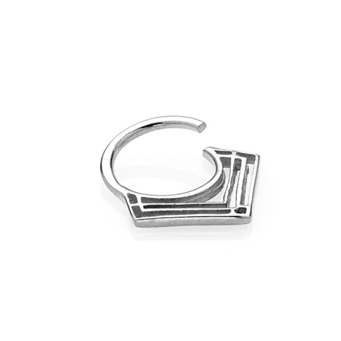 Geometric Silver Septum Ring, 18g Septum Ring, Silver Septums, Silver ...