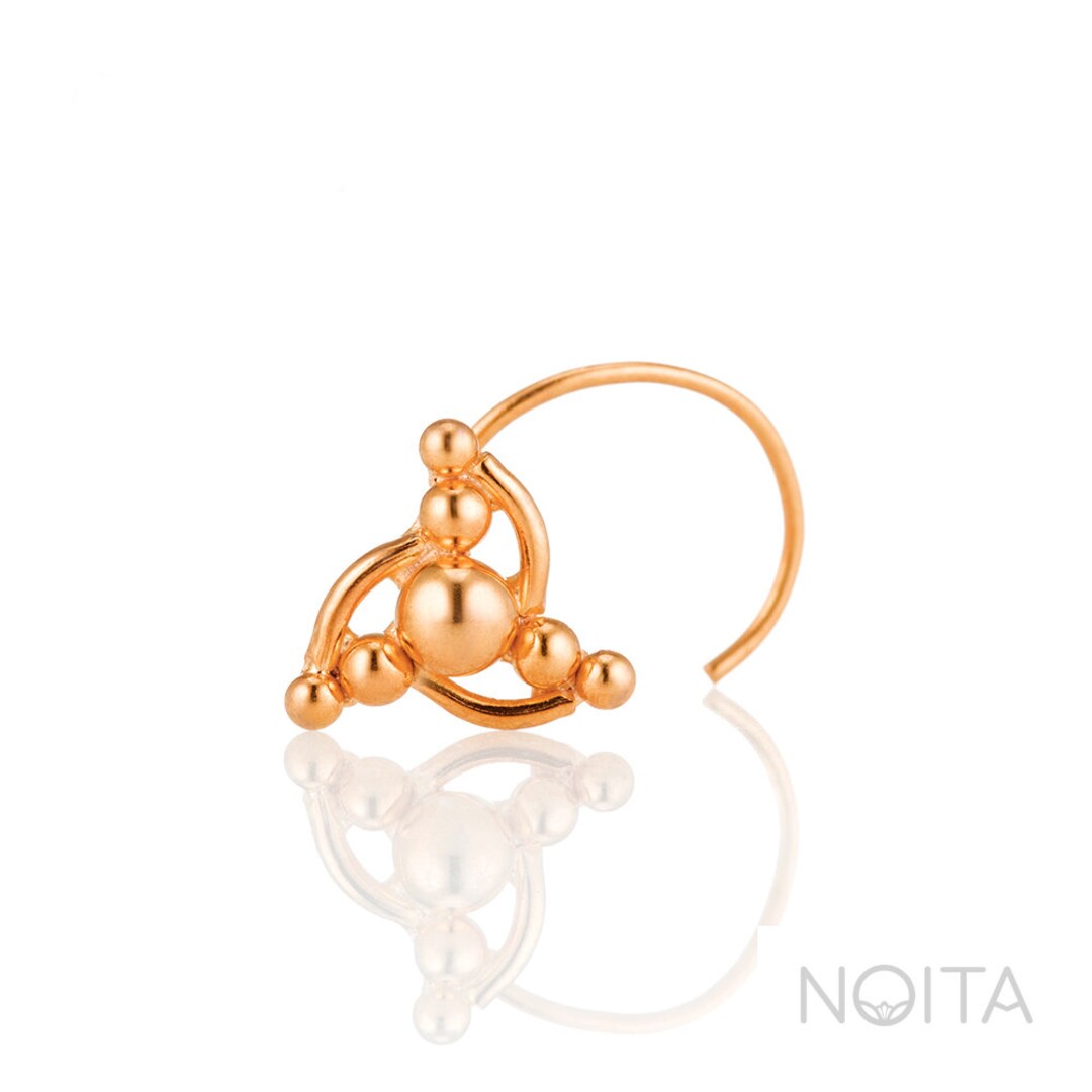 Rose Gold Nose Stud, Rose Gold Piercing, Indian Nose Stud, Nose ...